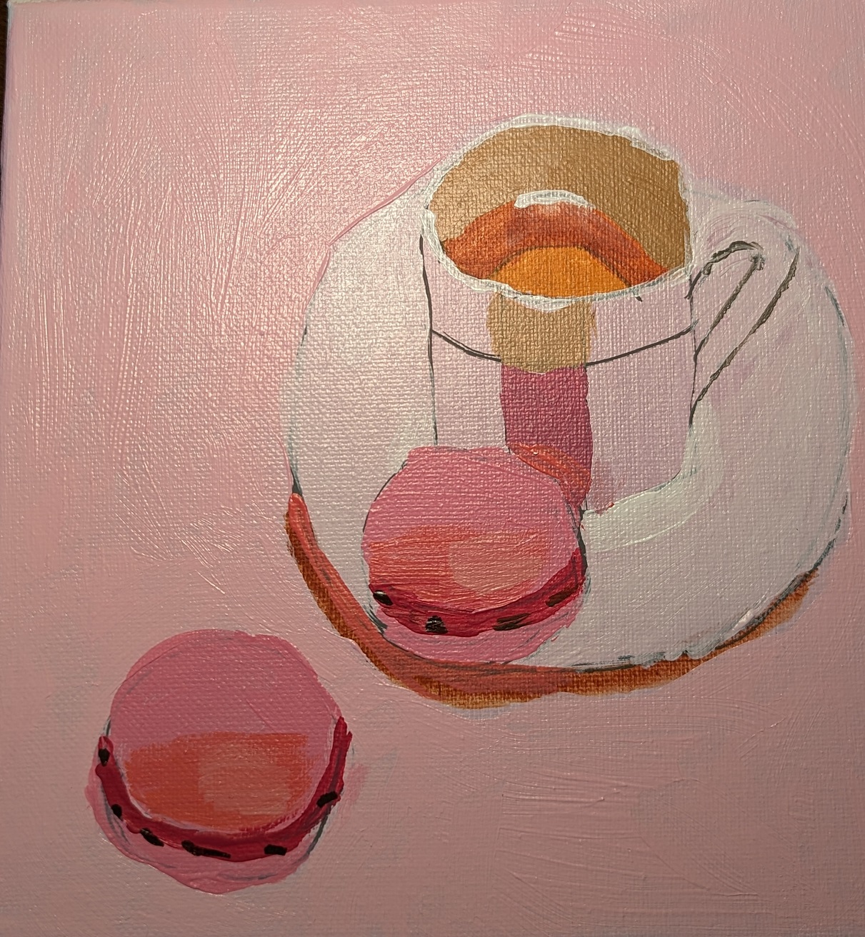 Finished! Tea & Macarons – BetterLateThanNeverArt